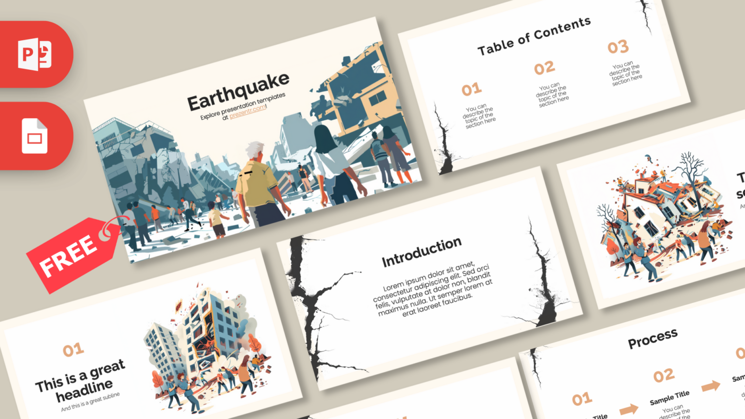 Free Earthquake PowerPoint Template - Prezentr