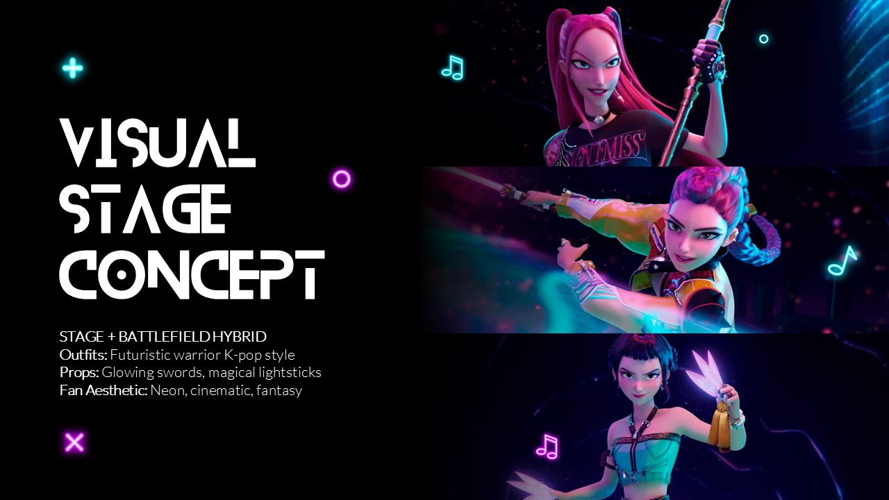 Animated Free K-pop Demon Hunters PowerPoint Template - Prezentr