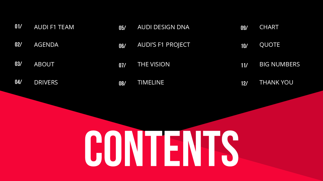 Free Audi F1 PowerPoint Template [Content Included]